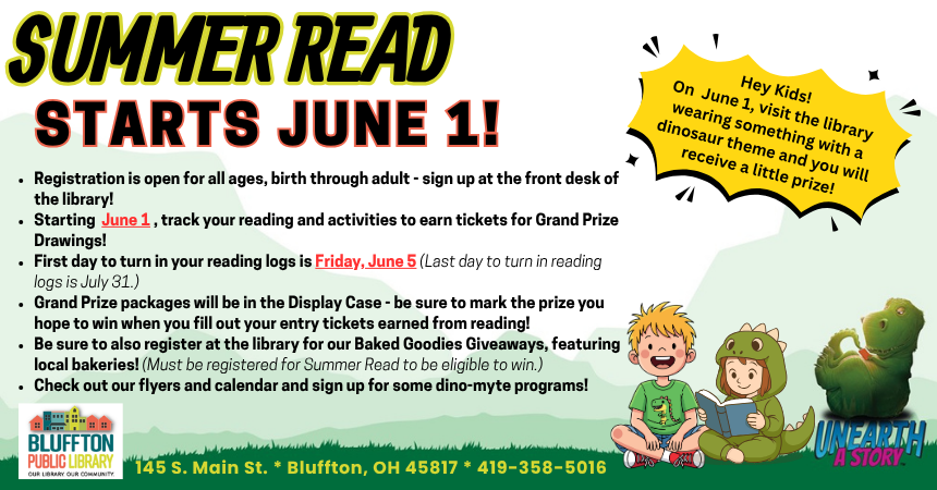 June 2026 Services and Programs at Bluffton Public Library | Bluffton Icon