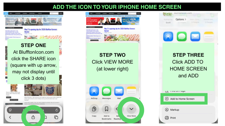 How to add the Bluffton Icon to your iPhone home screen | Bluffton Icon